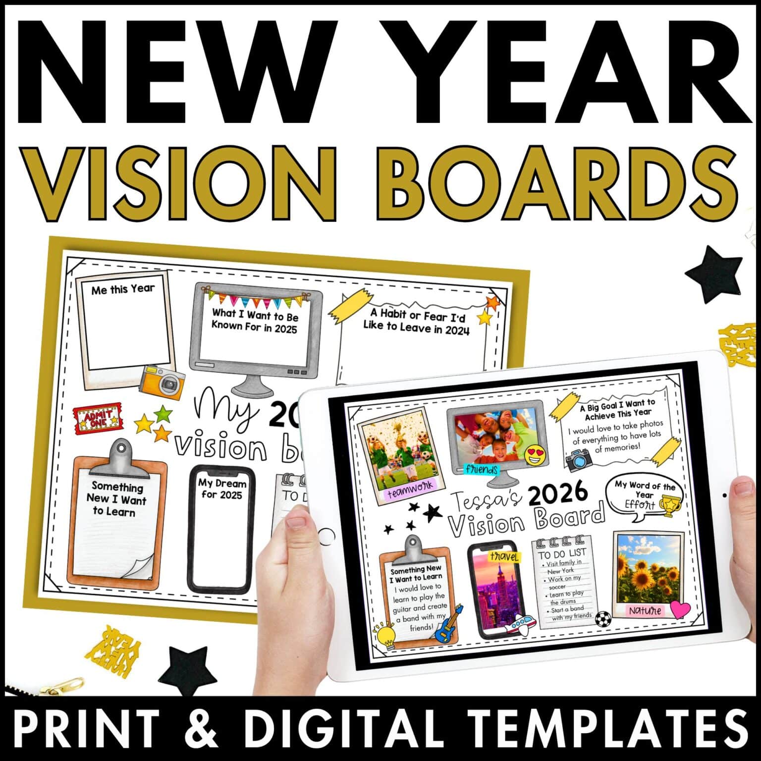 Easy Vision Board Examples For Kids And Students