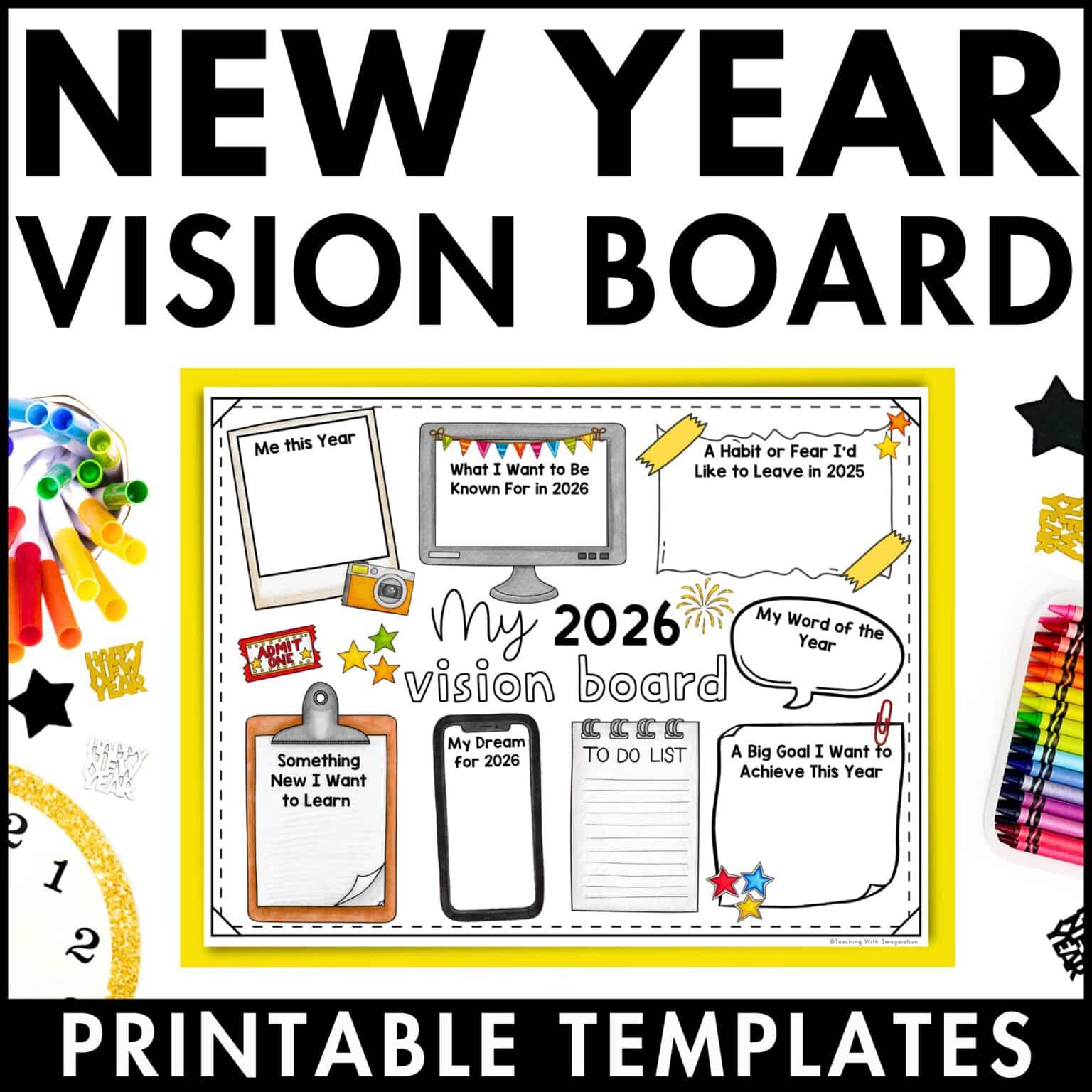 Easy Vision Board Examples For Kids And Students